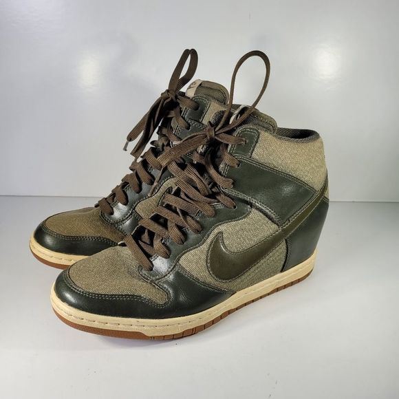 Nike | Shoes | Nike Dunk Sky Hi Colorblock Army Green Hiddenwedge Size ...